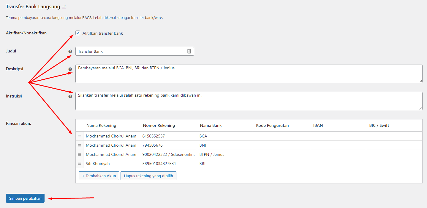 Cara Setting Pembayaran Transfer Bank di WooCommerce 2023